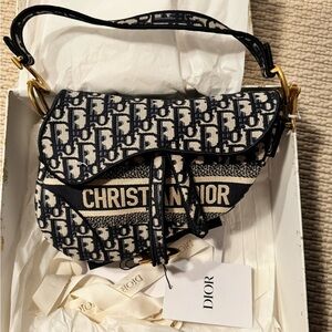 Dior | Bags | Dior Black And White Saddle Bag | Poshmark